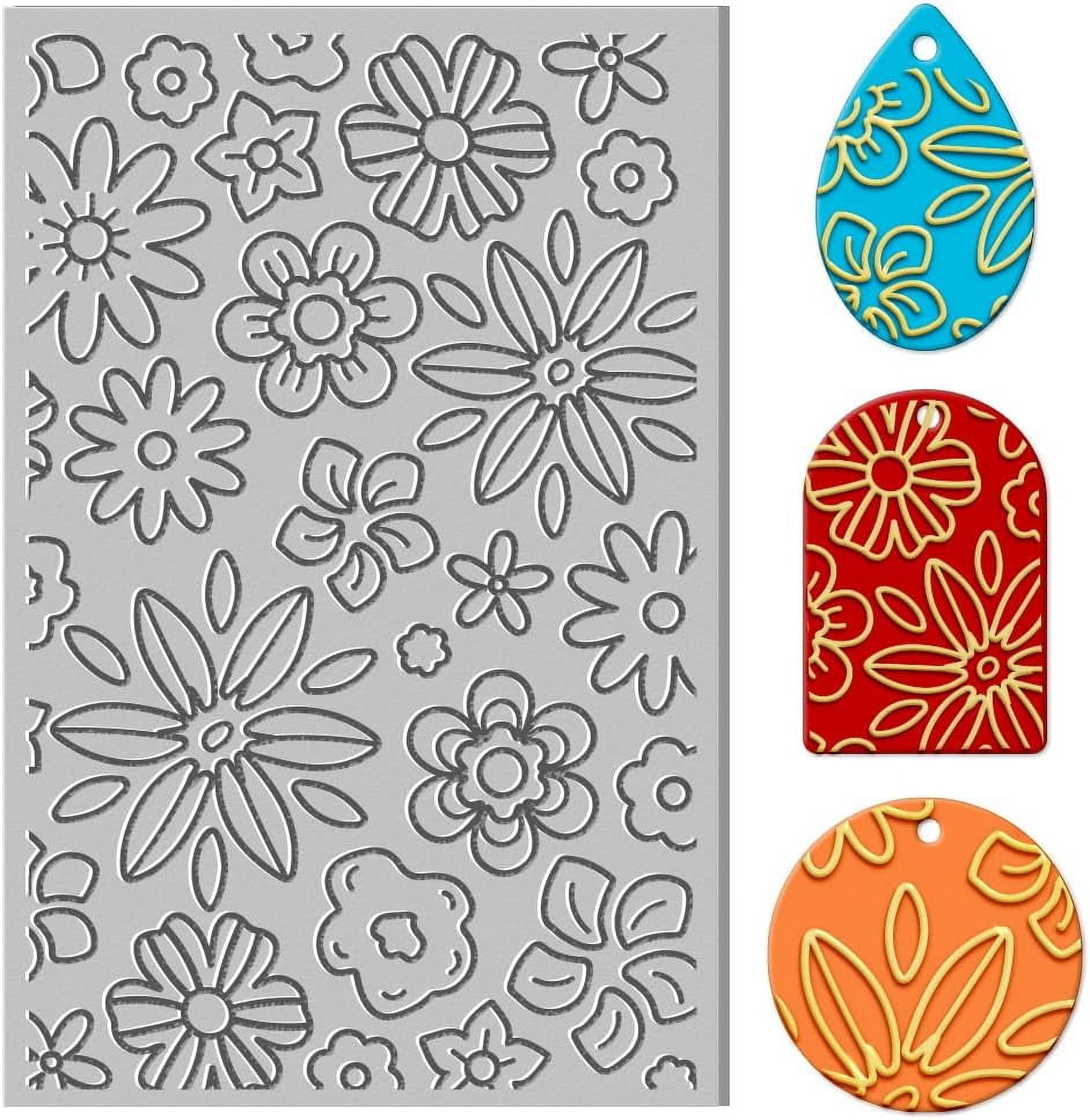 1pc Rubber Polymer Clay Texture Sheet Flower Clay Stamp Clay Mat Sheet ...