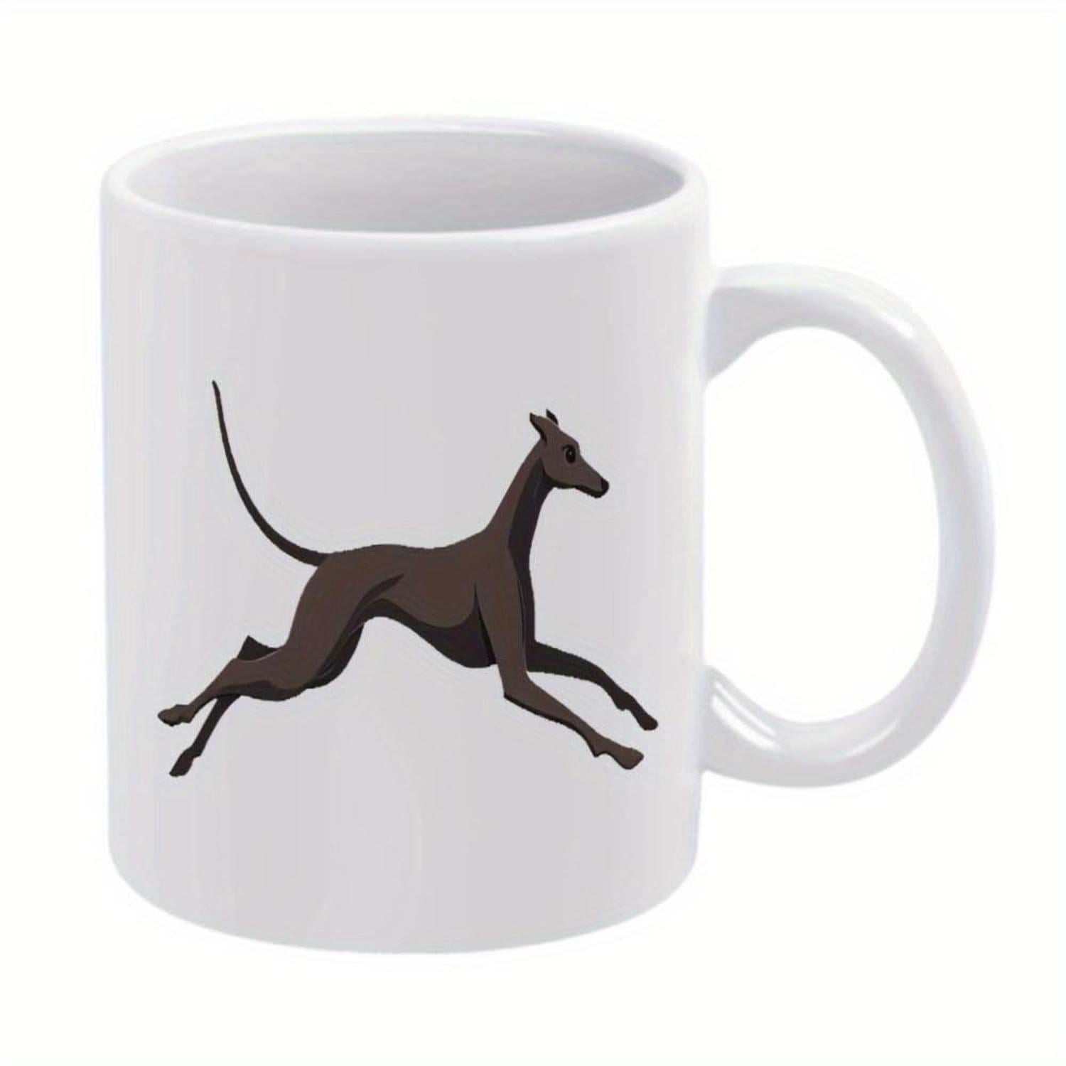 1pc Running Greyhound Art Coffee Mug 11oz Ceramic Cup Hand Wash Only ...