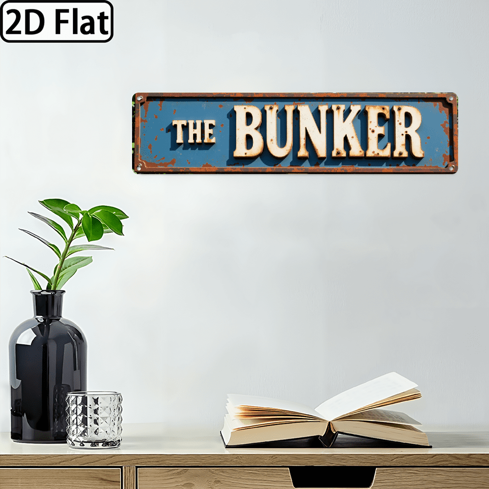 1pc, Rustic The Bunker Sign, Military Theme Wall Decor, IndoorOutdoor ...