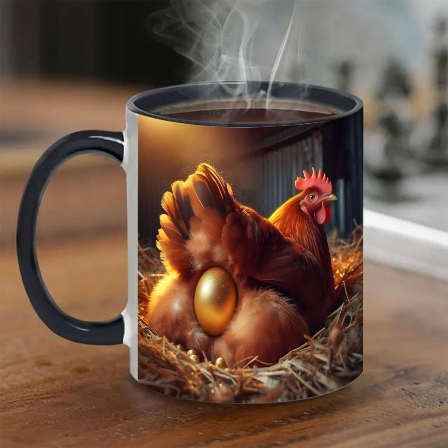1pc Rustic Farmhouse Ceramic Coffee Mug 11oz Rooster Hen Design ...
