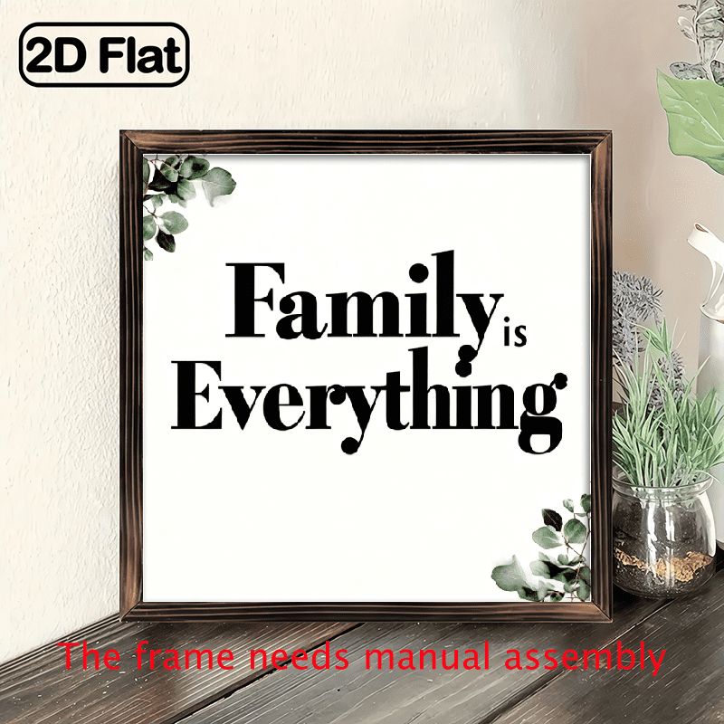 1pc Rustic Farmhouse Wood Framed Family is Everything Sign Vintage Wall ...