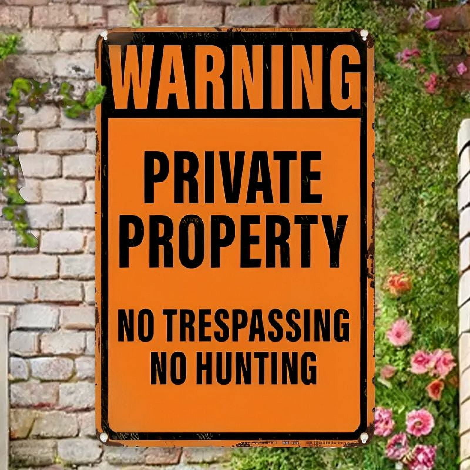 1pc Rustic Iron Warning Sign - Private Property No Trespassing No ...