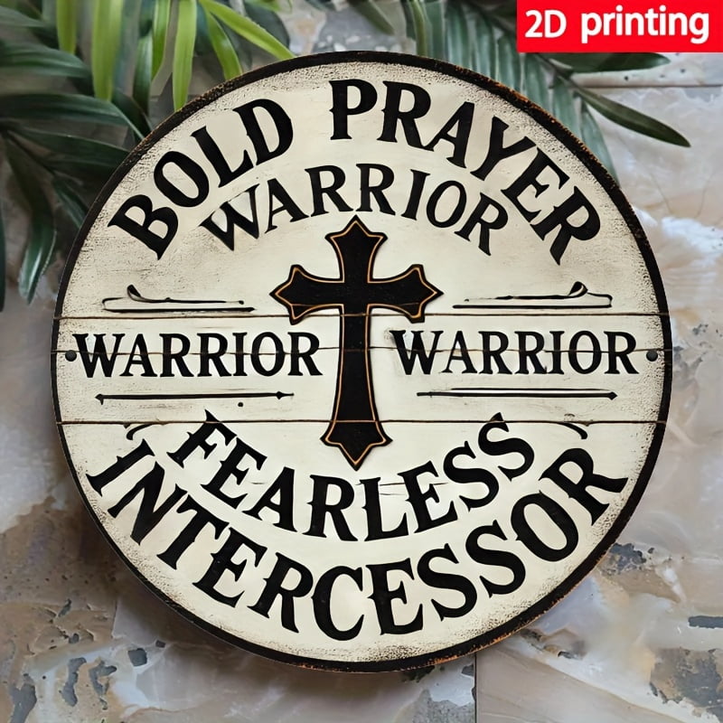 1pc Rustic Metal "Bold Prayer Warrior Fearless Intercessor" Wall Sign ...