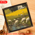 1pc Rustic Sheep Grazing by River Landscape Sign, Vintage Farmhouse ...