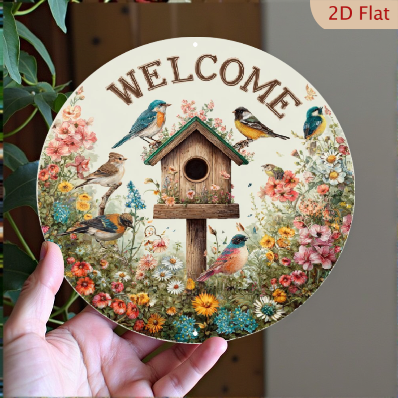 1pc Rustic Welcome Sign Rustic Aluminum Round Vintage Welcome Sign 1pc ...