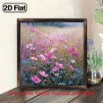 1pc Rustic Wildflower Field Art Wooden Sign 8x8 Inch with Frame Pastel ...