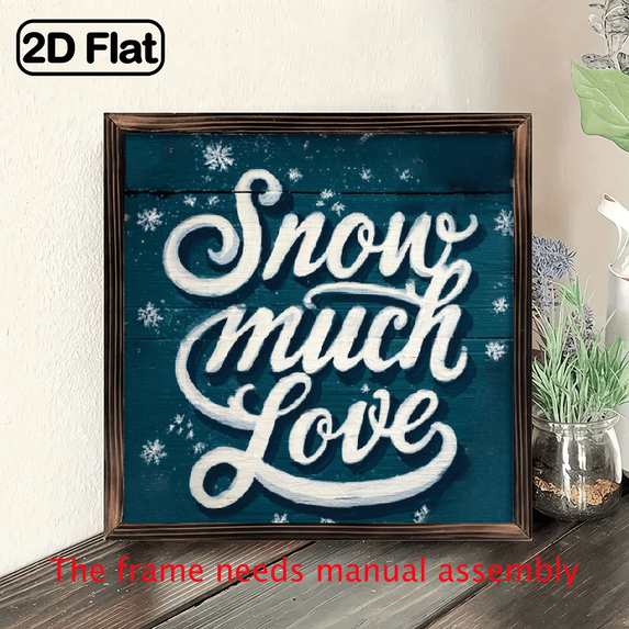 1pc Rustic Wooden Snow Much LoveSign - 8x8 Inch Wall Hanging Decor for ...