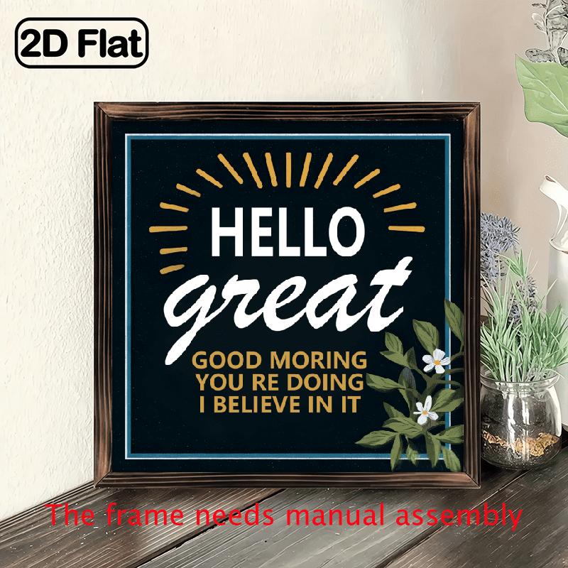 1pc Rustic Wooden Wall Art Sign - Hello, Good Morning, You're Doing ...