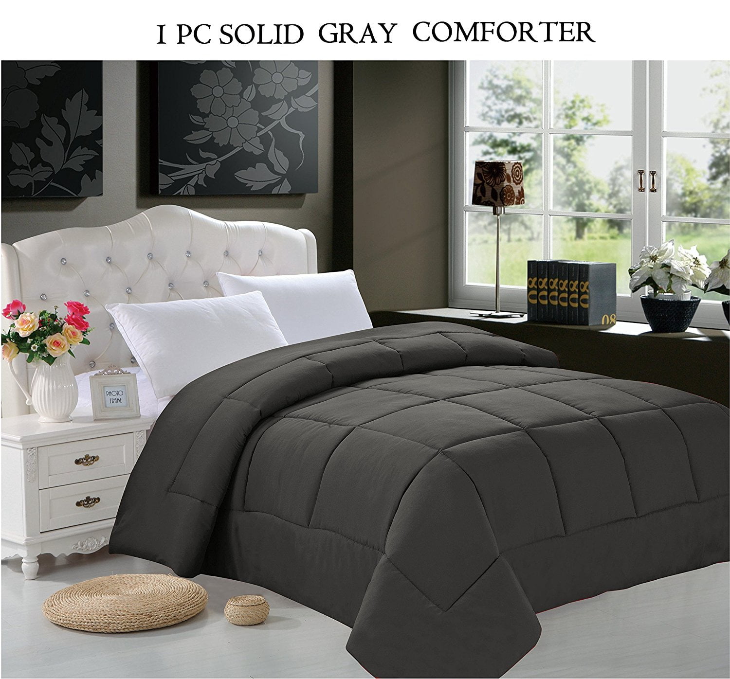 1pc SOLID Gray Comforter Available In A Few Sizes And Colors,FullQueen ...