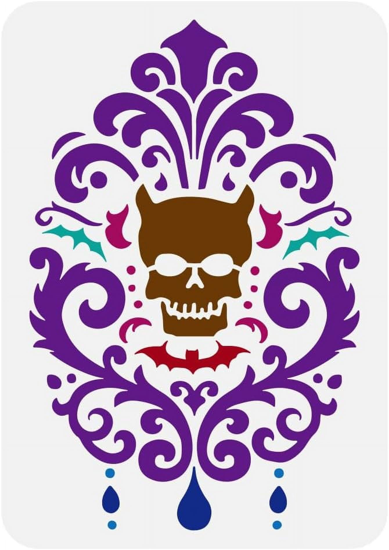 1pc Satin with Skull Pattern Stencil 8.3x11.7inch Plastic PET Skull ...