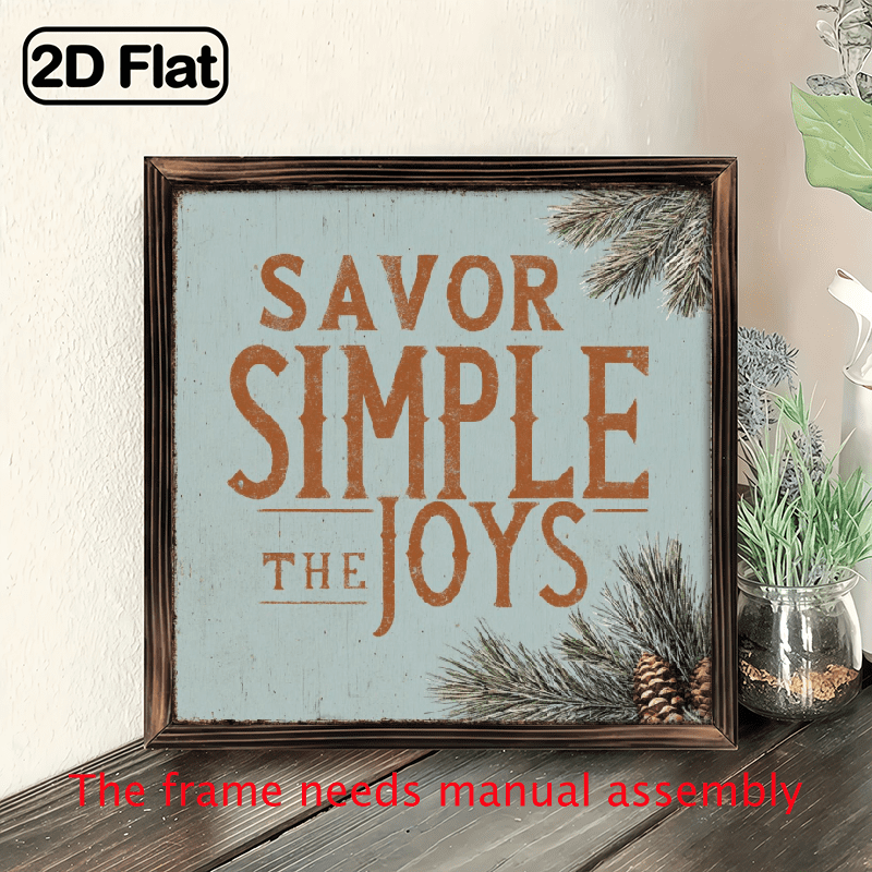 1pc Savor the Simple Joys Rustic Farmhouse Wooden Wall Sign - 8x8 Inch ...