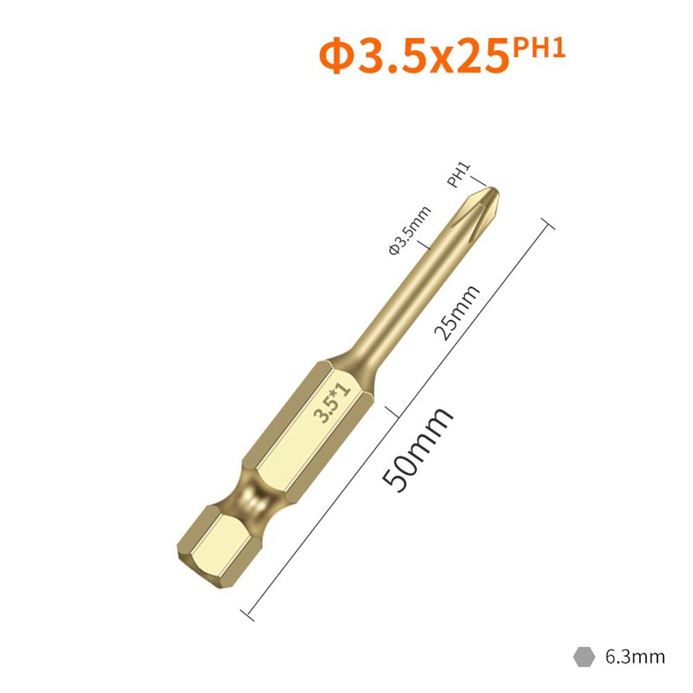 1pc Screwdriver Bit 50mm 1/4'' Hex Shank PH00 PH0 PH1 PH2 1.6-6mm For ...
