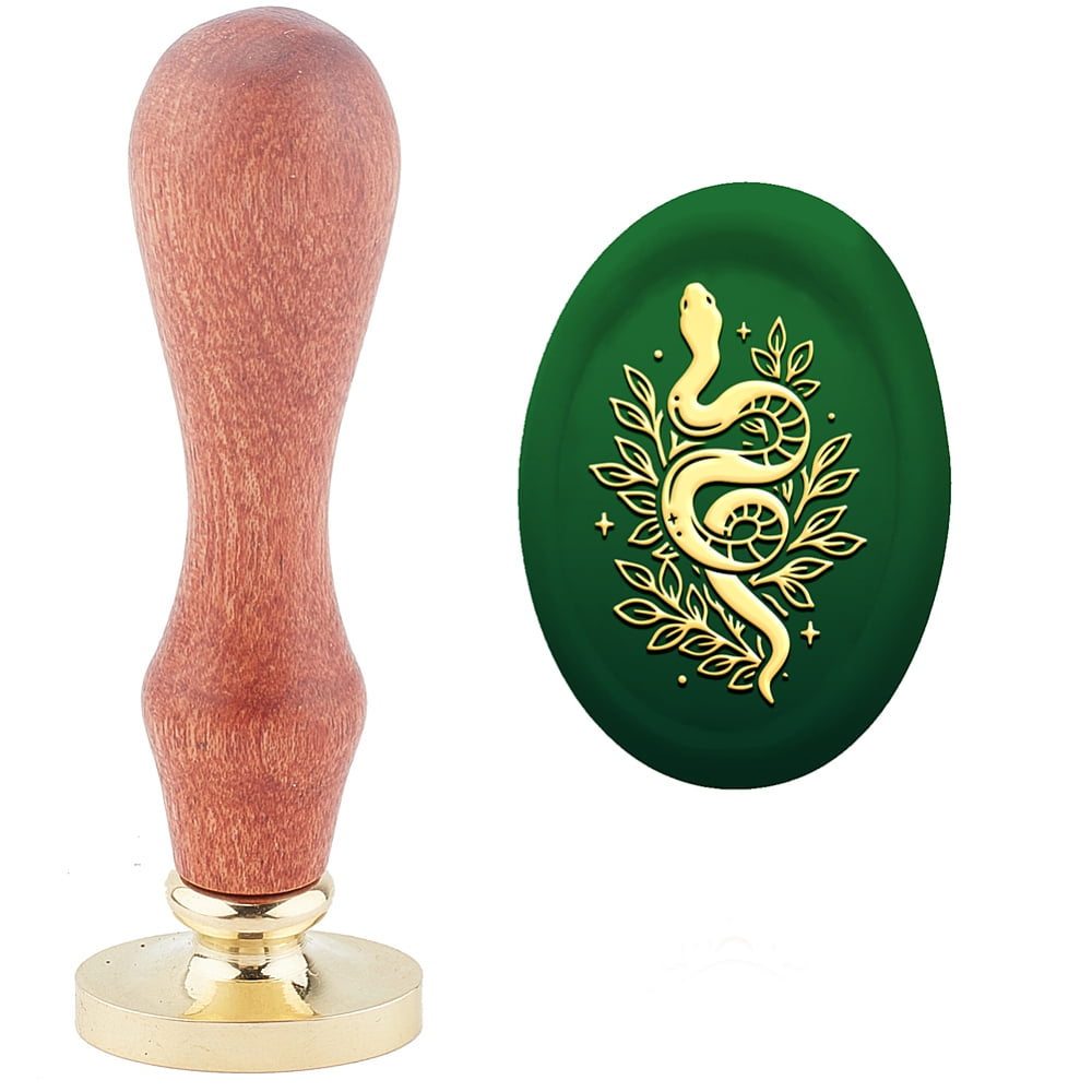 1pc Seal Stamp Set Sealing Stamp Solid Brass Head Wood Handle Retro ...