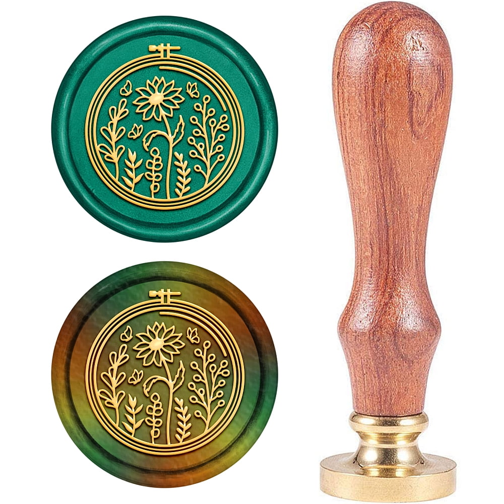 1pc Seal Stamp Set Sealing Stamp Solid Brass Head Wood Handle Retro ...