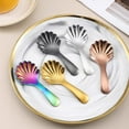 1pc Shell-Shaped Food-Grade Stainless Steel Coffee Spoon - Long Handle ...