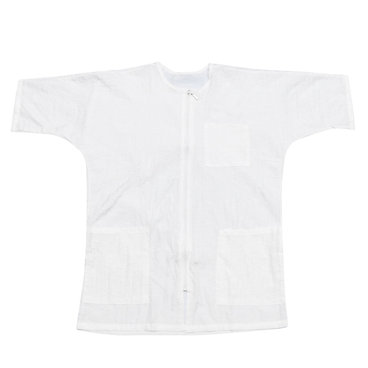 1pc Short Sleeve Work Clothes Hairstylist Apron Salon Zipper Tops ...