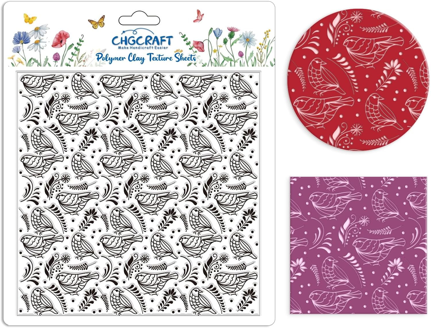 1pc Silicone Clay Texture Mat Clay Modeling Pattern Pad Bird ...