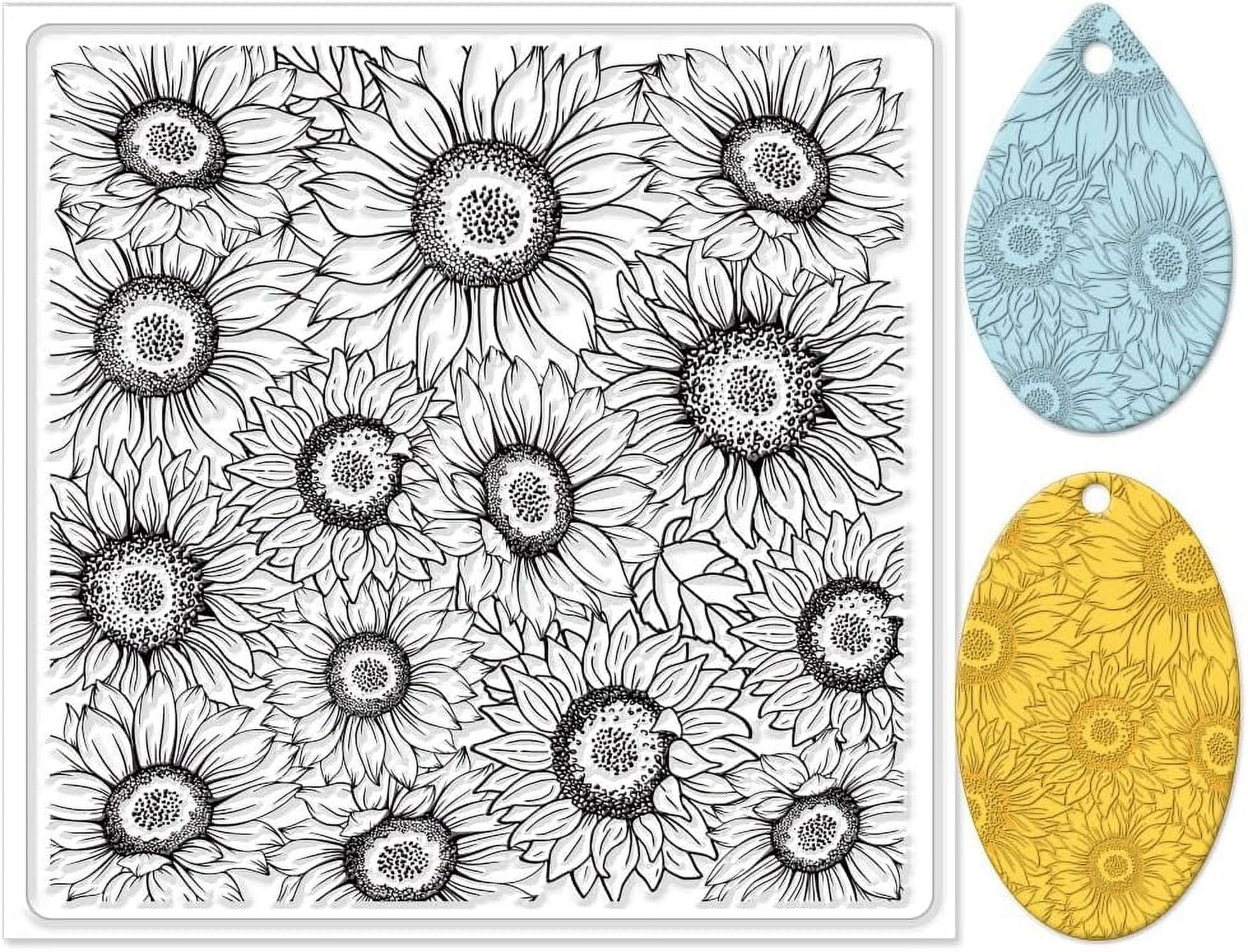 1pc Silicone Clay Texture Mat Clay Pad Sunflower Modeling Pattern ...
