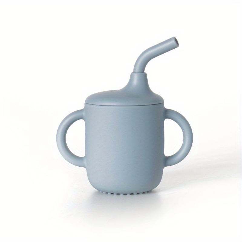 1pc Silicone Training Cup Sippy Cup With Straw Spill Proof And Non-Slip ...