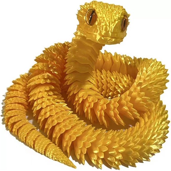 1pc Silk Gold Size: 45cm 3D Printed Viper Set - Hot Selling Jointed ...