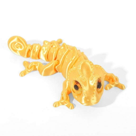 1pc Silk Shiny Gold Size: 9.8*5*5CM 3D Printed Fully Articulated Lizard ...