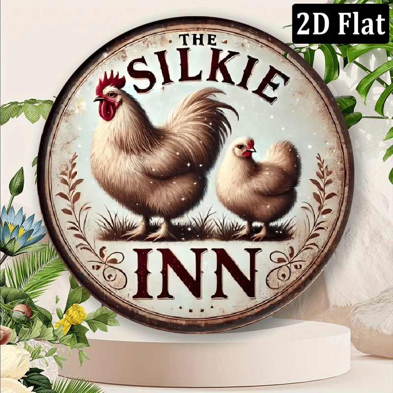 1pc Silkie Inn Vintage Metal Sign - 8x8 Inch Aluminum Wall Art with ...