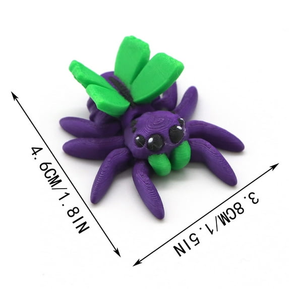 1pc Size: 4.6*3.8cm 3D printed colored animal model spider figurine ...