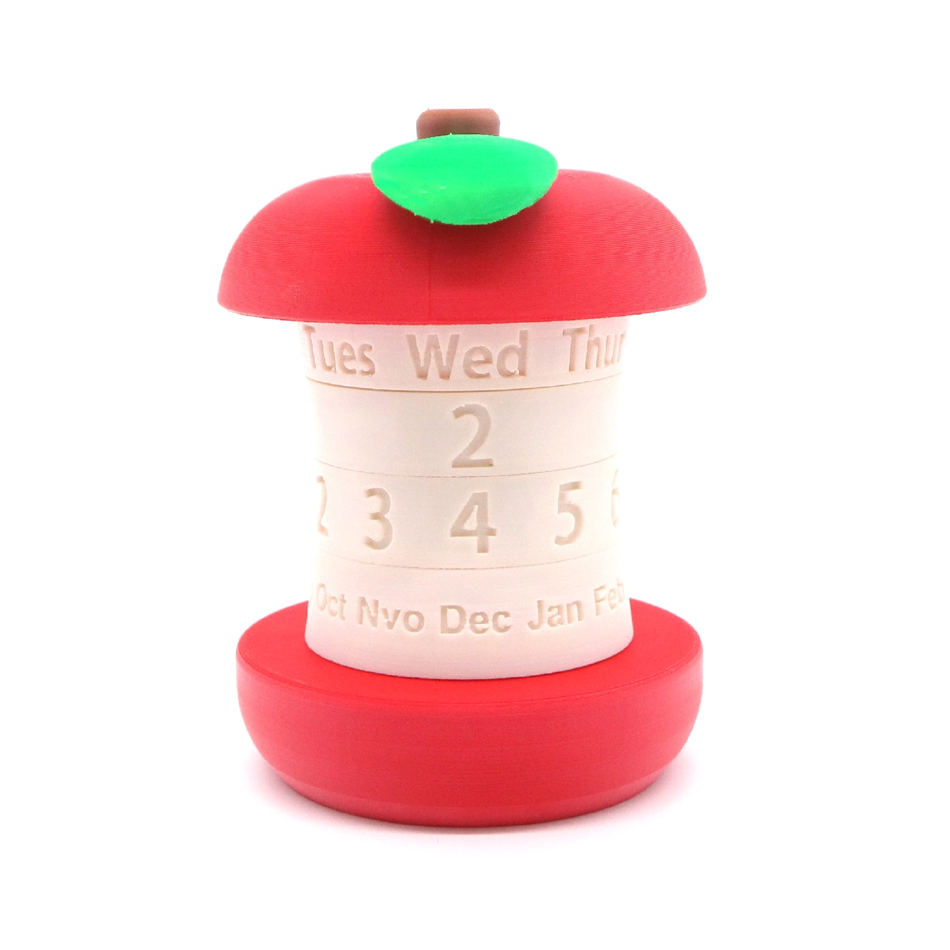 1pc Size: 9*9*11cm 3dd Printing Rotating Calendar Creative Desktop ...