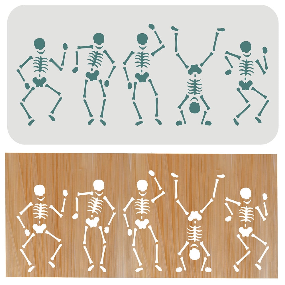 1pc Skeleton Dancer Stencil 30x15cm Halloween Stencil for Painting ...