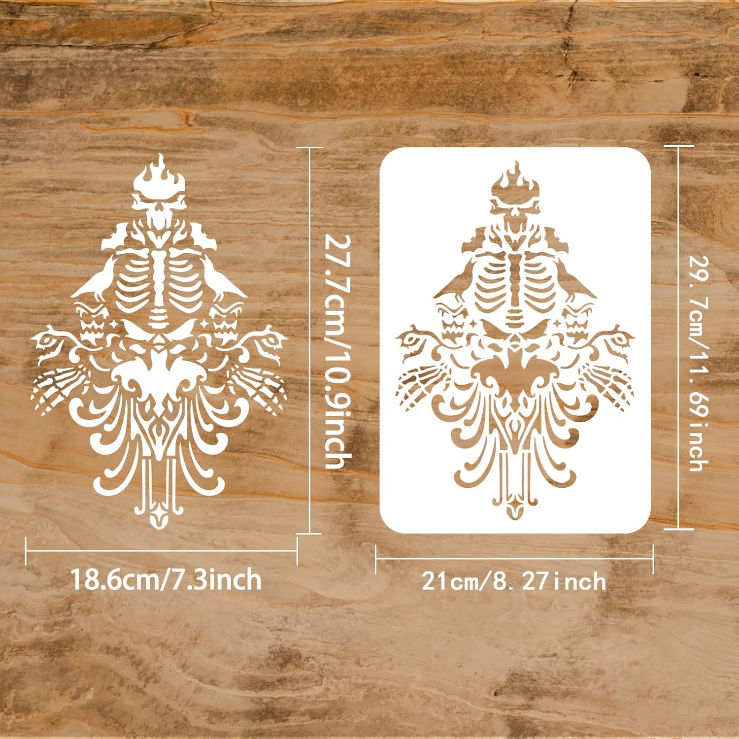 1pc Skeleton Stencil 11.7x8.3 inch Haunted Mansion Stencil Template ...