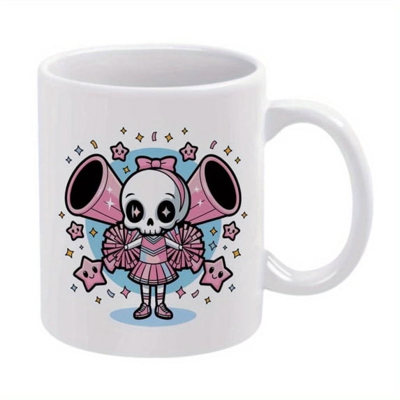 1pc Skull Cheerleader Humorous Ceramic Mug 11oz 360ml Cartoon Coffee ...