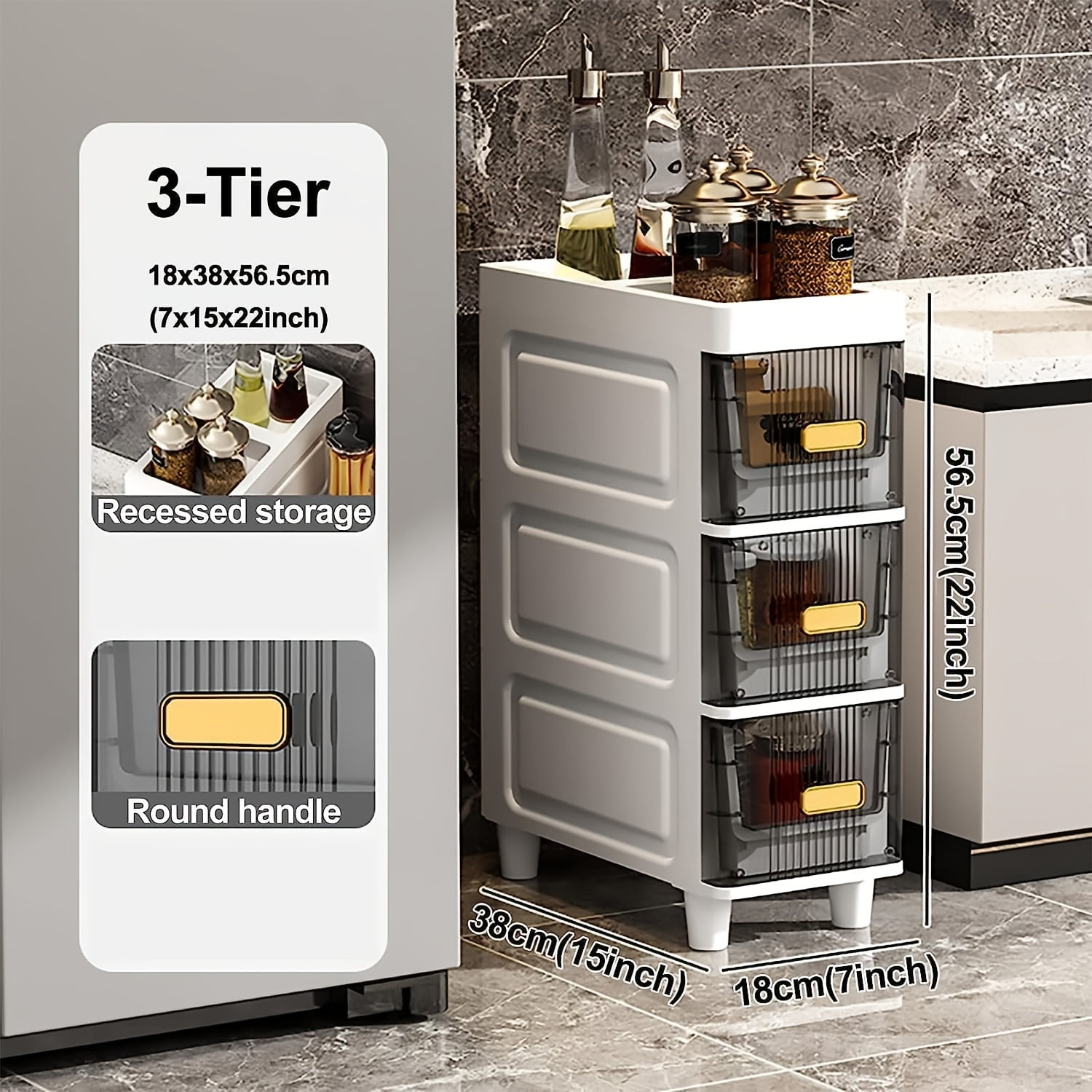 [1pc Slimline Bathroom Cabinet] 1pc Space-Saving Layered Slimline Gap ...