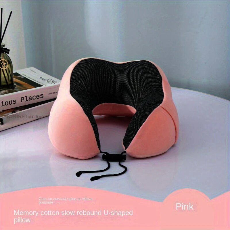 1pc Slow Rebound Travel Pillow, U-shaped Headrest Neck SupportPillow ...