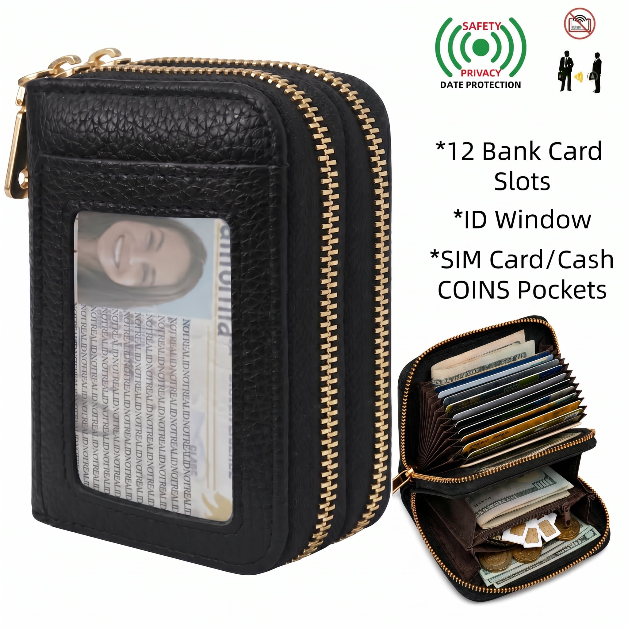 1pc Small GenuineLeatherWomenWallet,TopLayer Cowhide Credit Card ...
