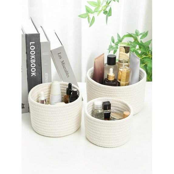 1pc Small Rope Storage Basket Handmade Small Item Storage Box Desktop ...