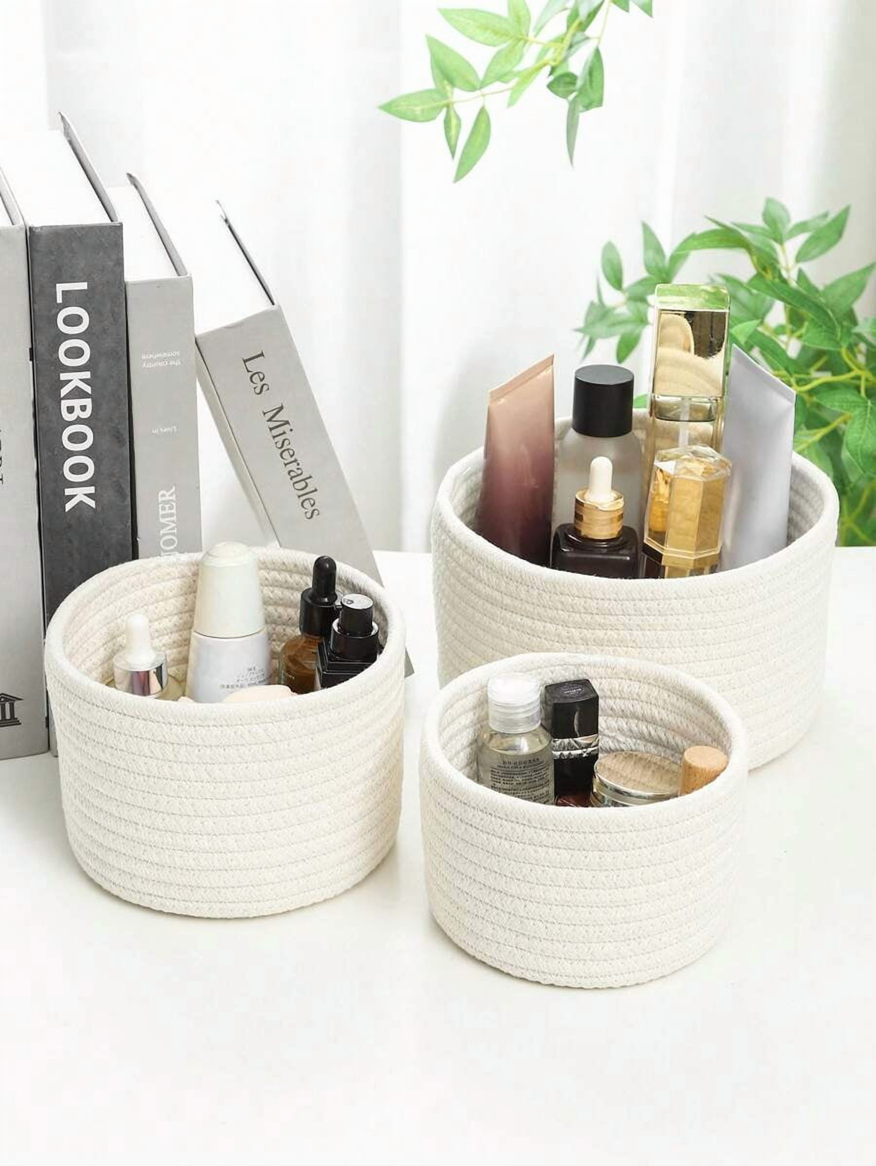1pc Small Rope Storage Basket Handmade Small Item Storage Box Desktop ...