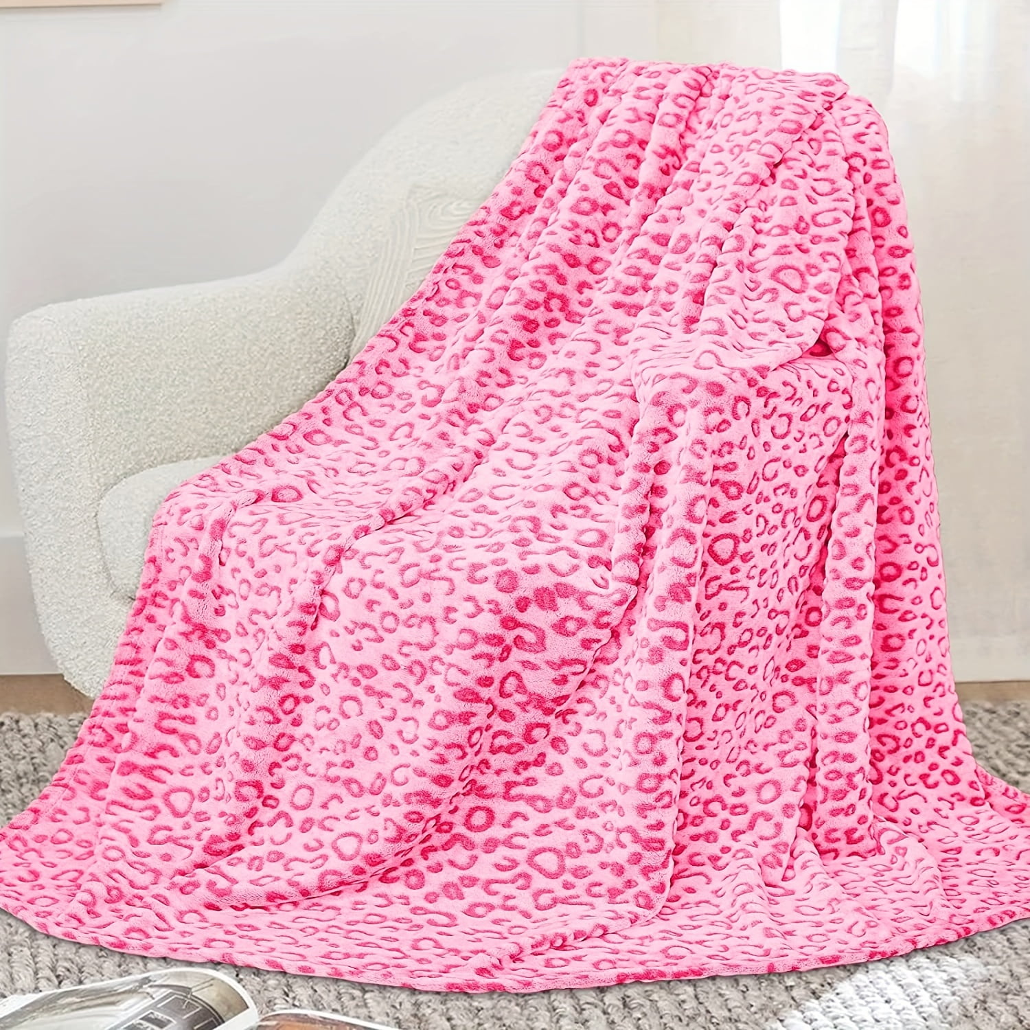 1pc Soft and Fluffy Leopard Print Throw Blanket for Couch, Bed, Sofa ...