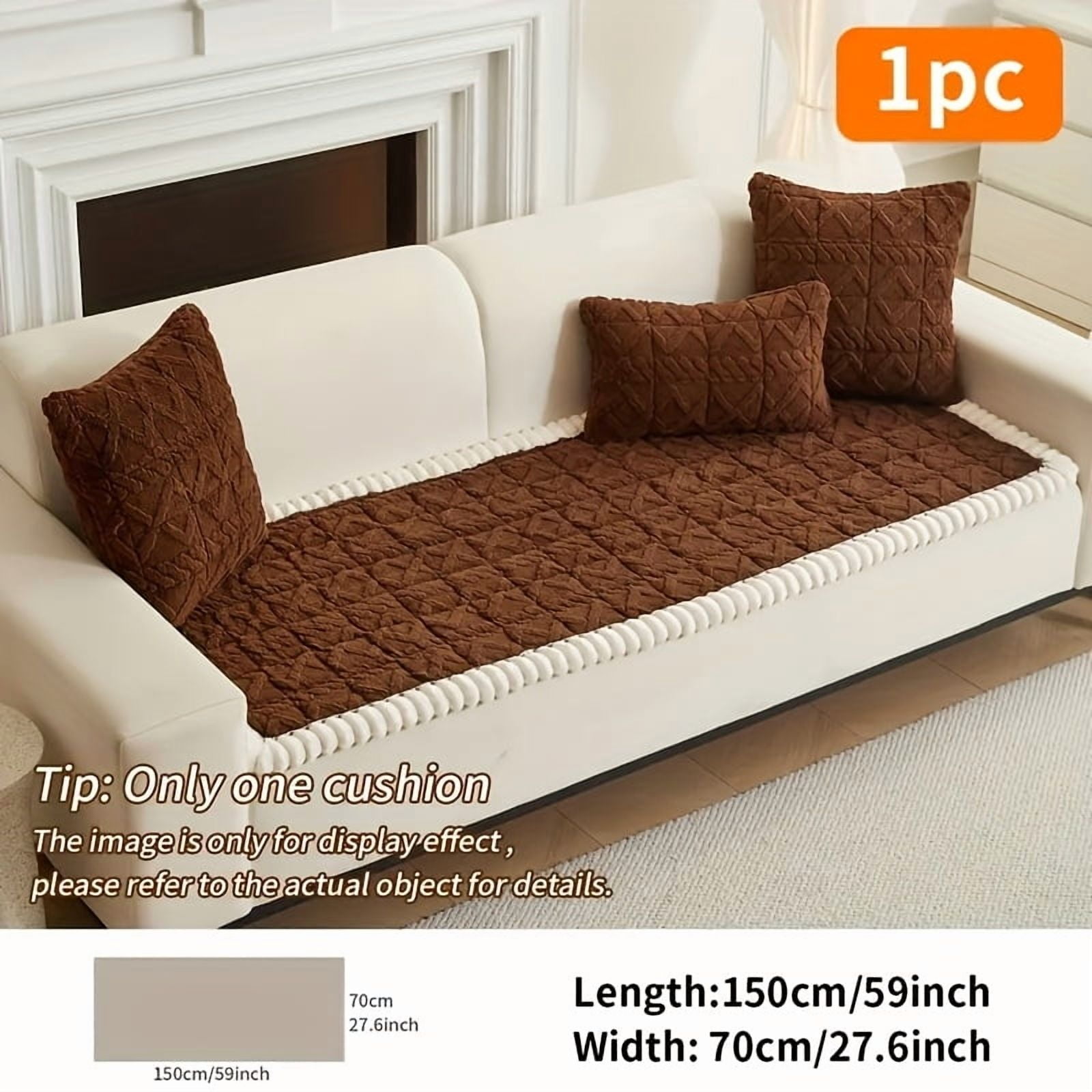 1pc Soft Quilted Sofa Cushion, Thickened Polyester Sofa Cover for ...