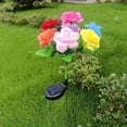 1pc Solar Outdoor Lights with 7 Simulated Rose Flowers and 42 Colorful ...