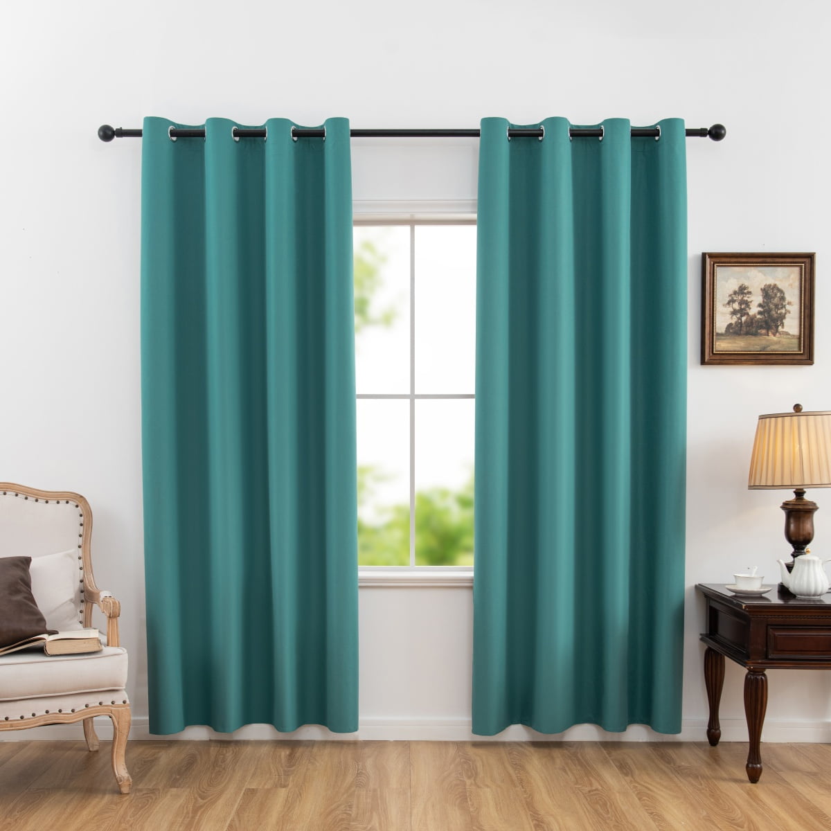 1pc Solid 100% Blackout Curtains with Grommets, Total Privacy Drapes ...