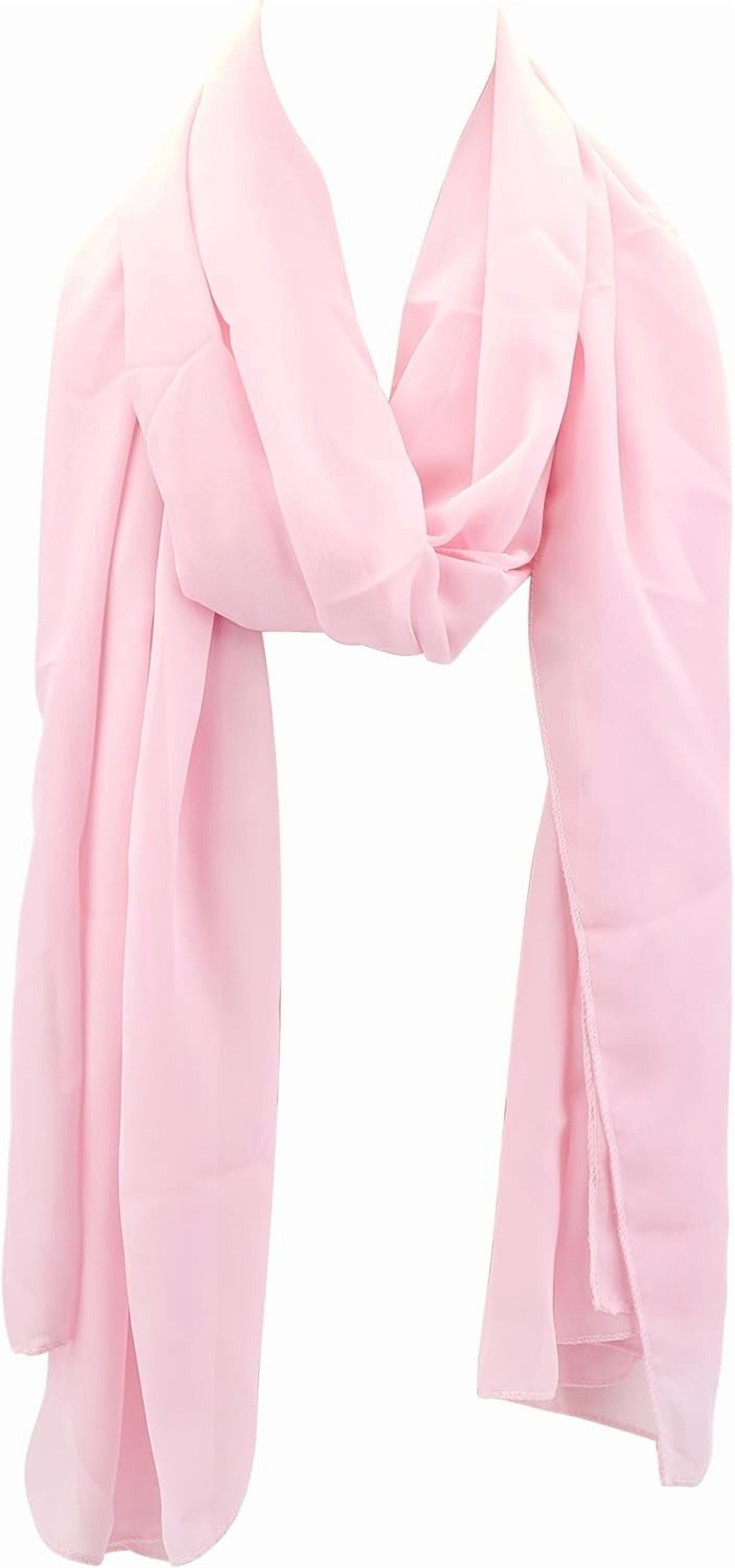 1pc Solid Color Chiffon Shawl Women Wraps Pink 2000x700x0.5mm for DIY ...
