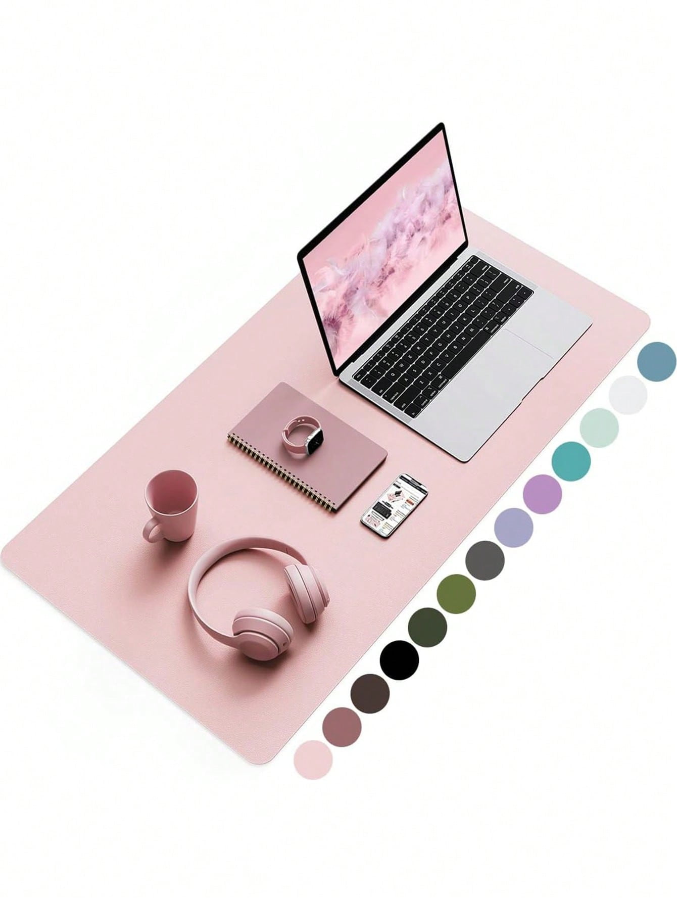 1pc Solid Color Large Anti-Slip Desk Mat, PVC Waterproof Table Mat For ...