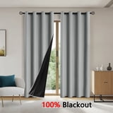 1pc Solid color full shading and sun protection 100% Blackout curtains ...