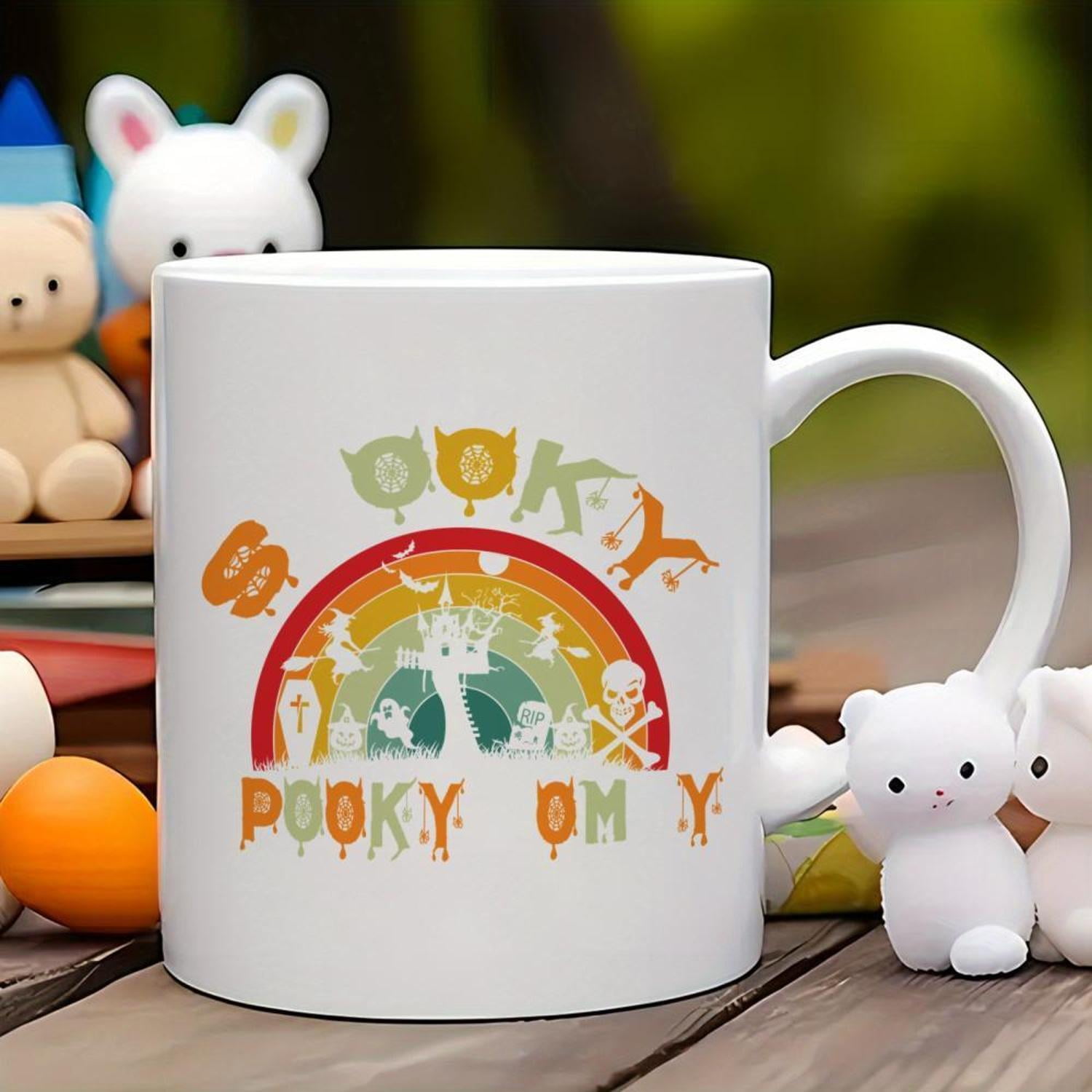 1pc Spooky Halloween Ceramic Coffee Mug with Ghosts Witches Mummies ...