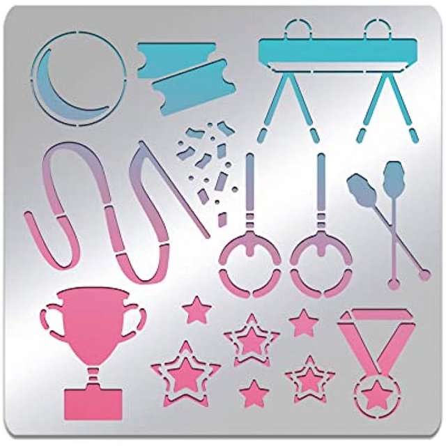 1pc Sports Themed Pattern Stencil Stainless Steel Trophies Medals ...