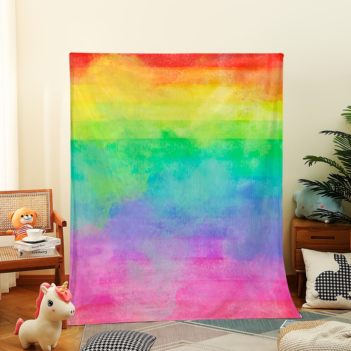 1pc Spring Summer Decor Pride Day Rainbow Color Ink Tie Dye Pattern ...
