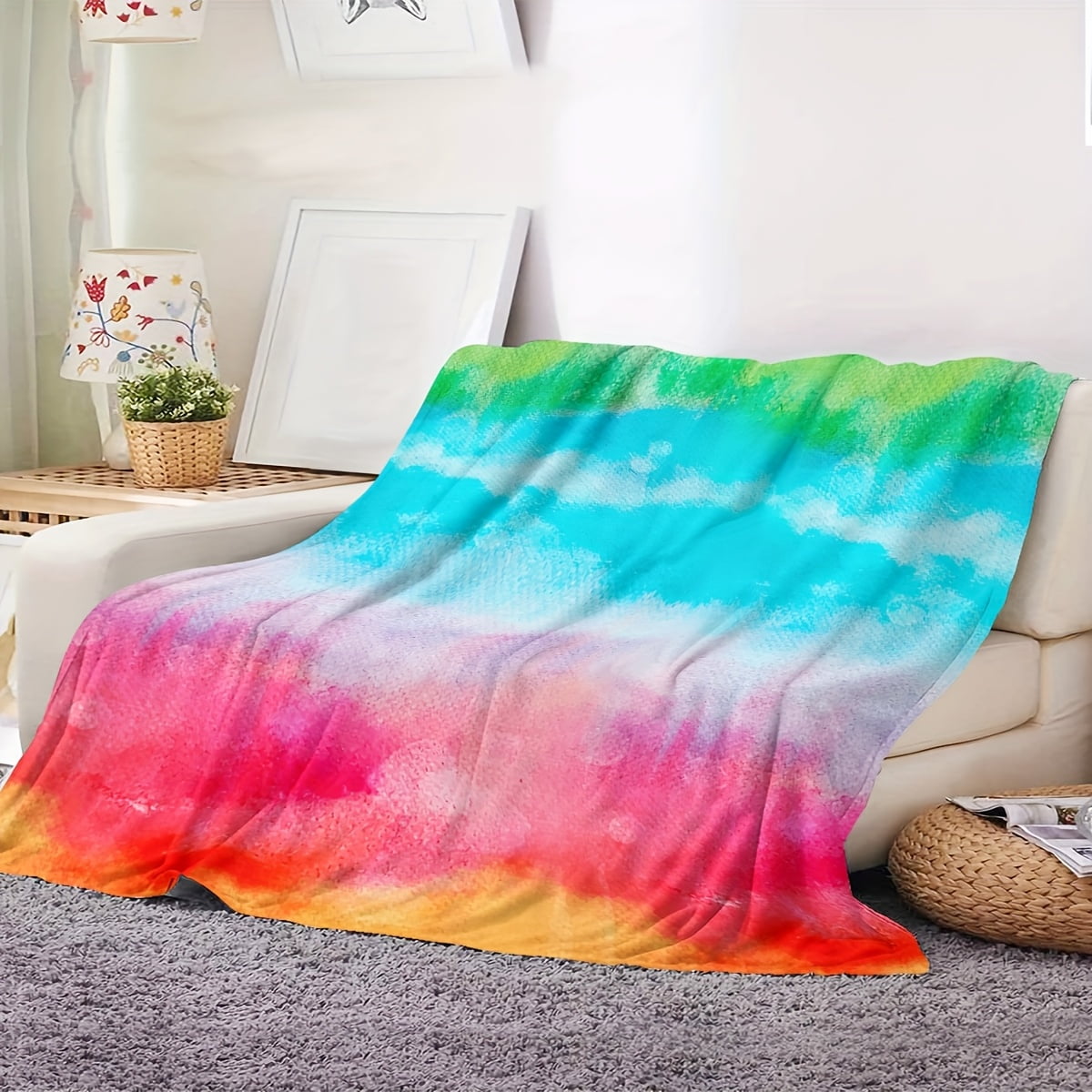 1pc Spring Summer Decor Pride Day Rainbow Color Ink Tie Dye Pattern ...