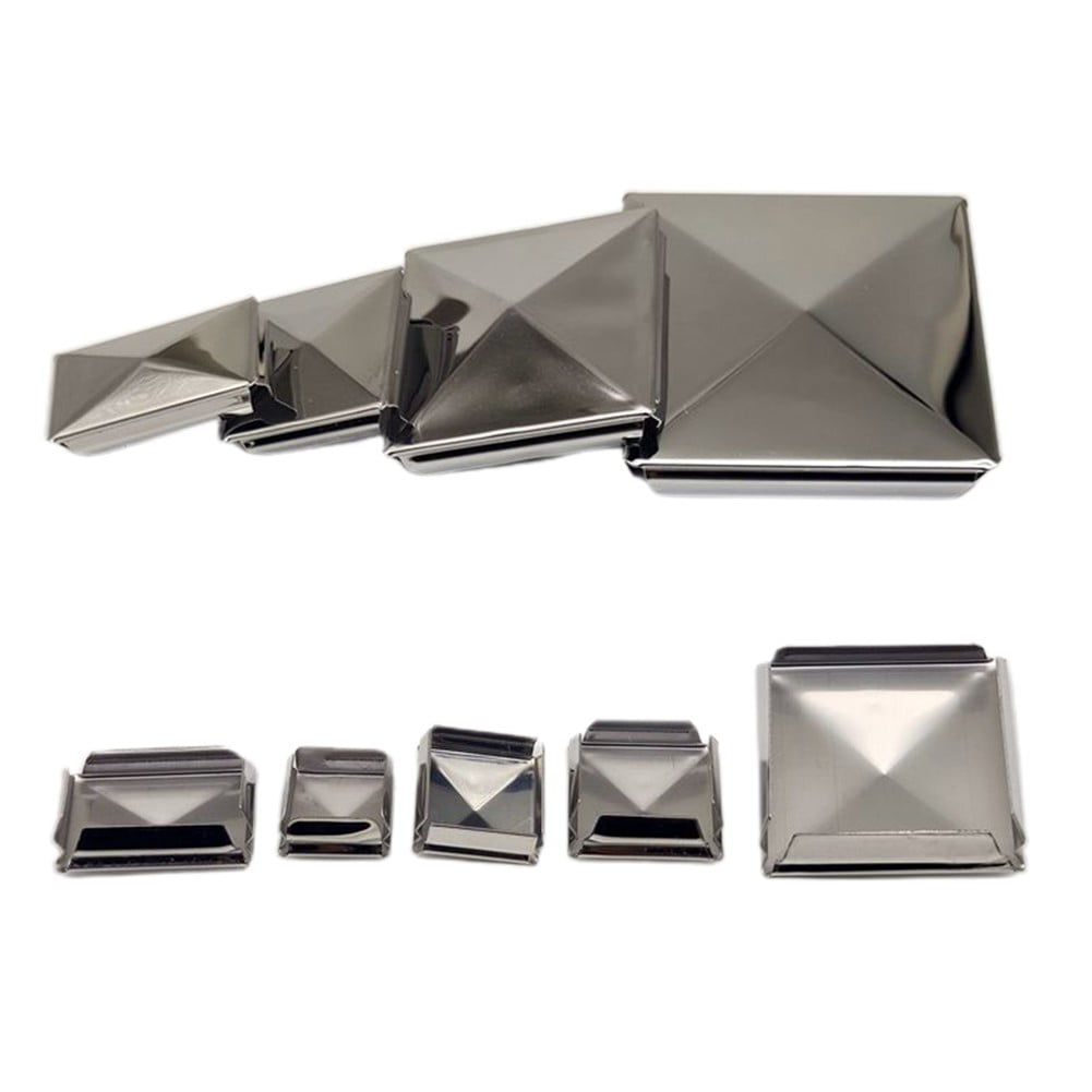 1pc Square Post Cap Stainless Steel To Steel Galvanized Cover Pyramid ...