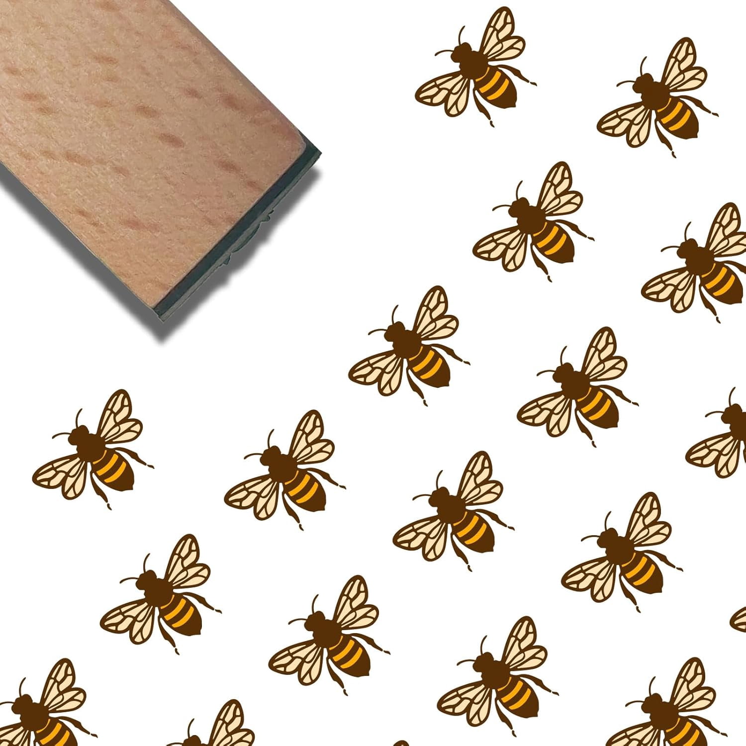 1pc Square Wooden Stamps with Rubber for DIY Scrapbooking Bees ...