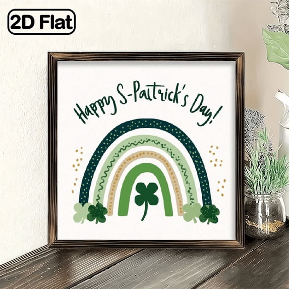 1pc St. Patrick's Day Wall Art, 8x8in Wood Frame Sign. Ideal Gift for ...